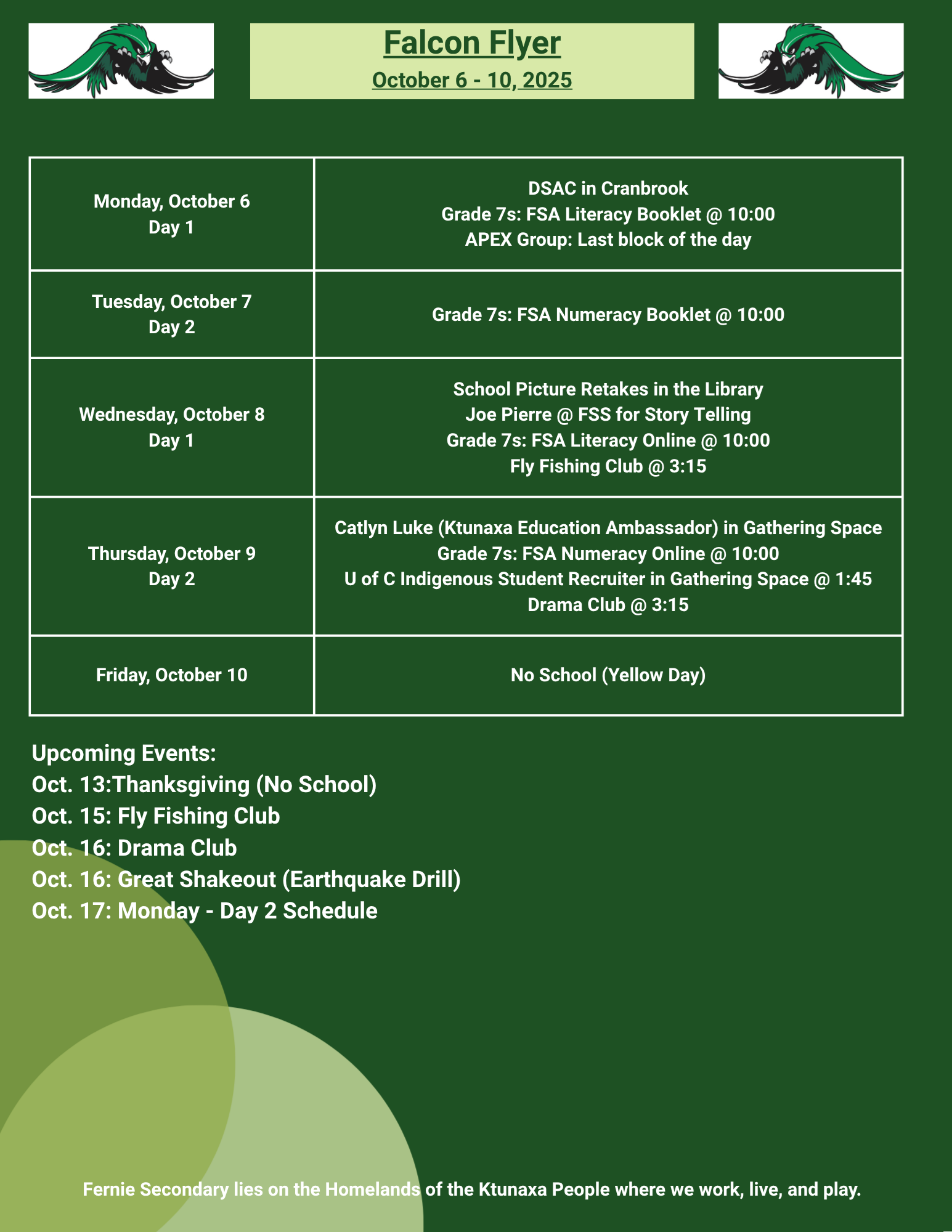 Falcon Flyer - October 6-10