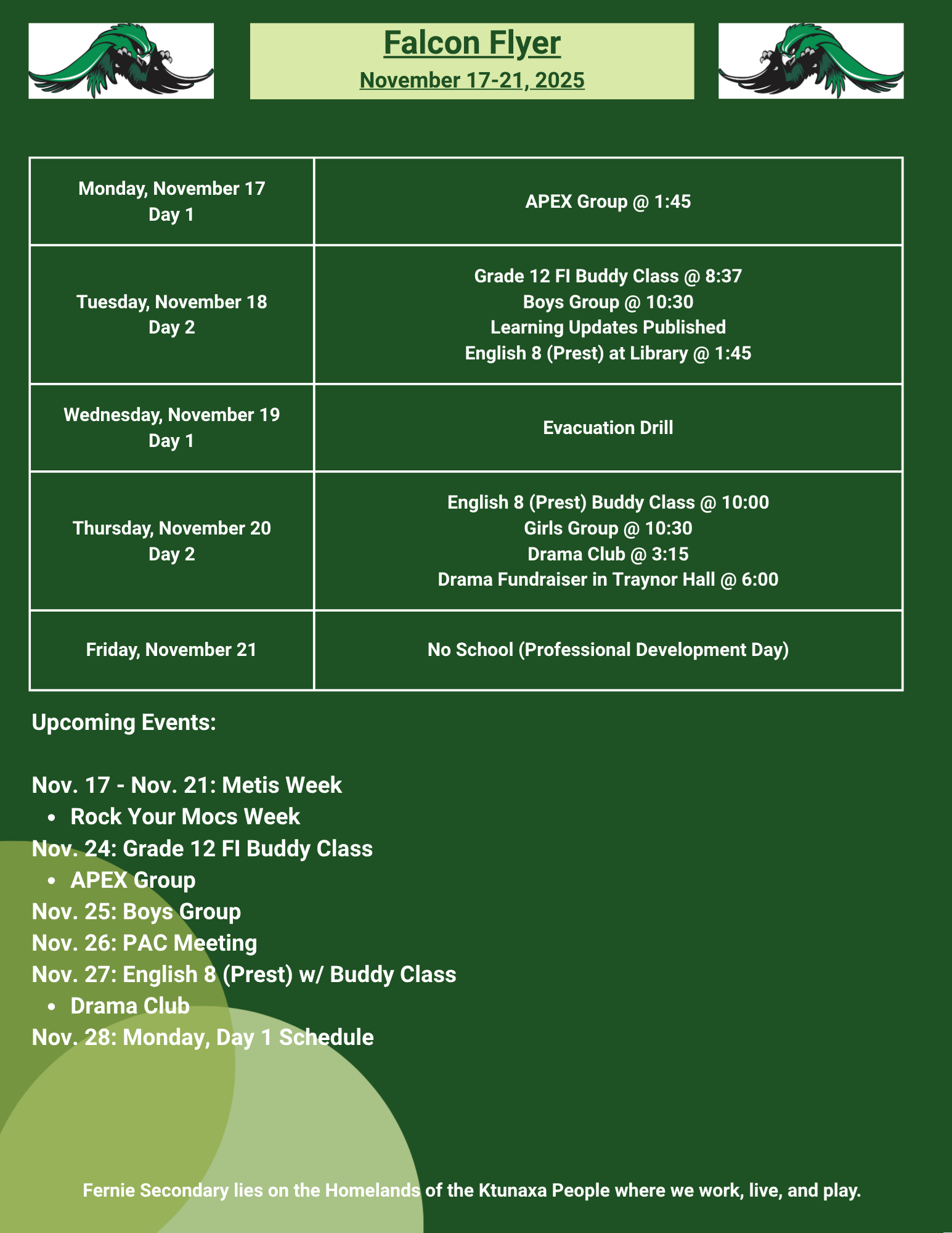 Falcon Flyer - November 17-21